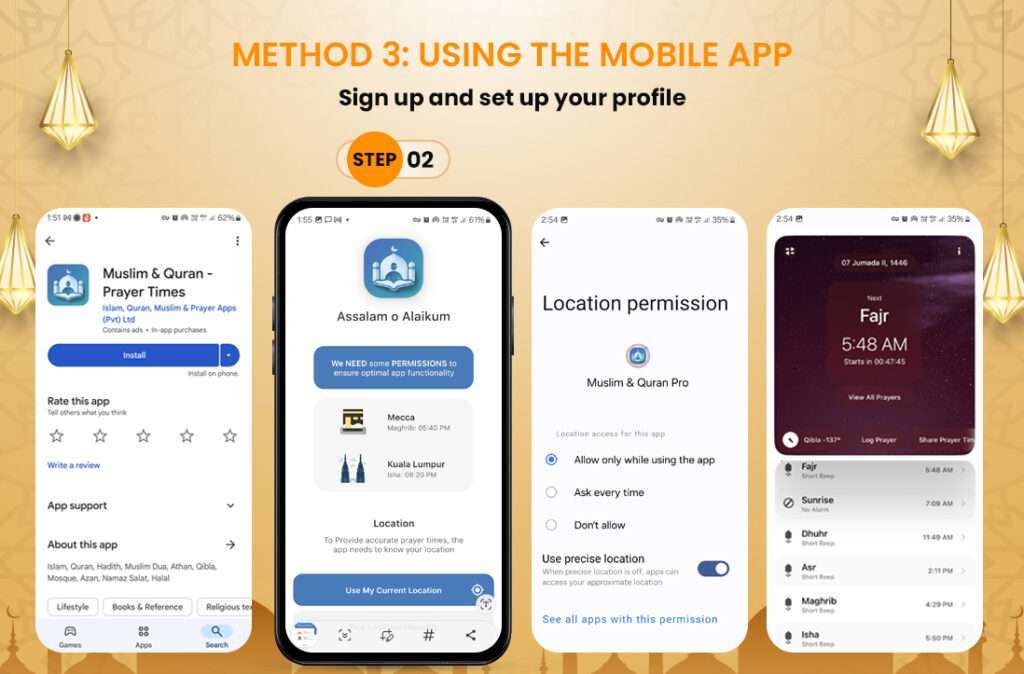 Developed a Comprehensive Prayer Timings App & Web Platform