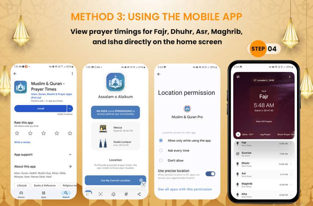 Developed a Comprehensive Prayer Timings App & Web Platform